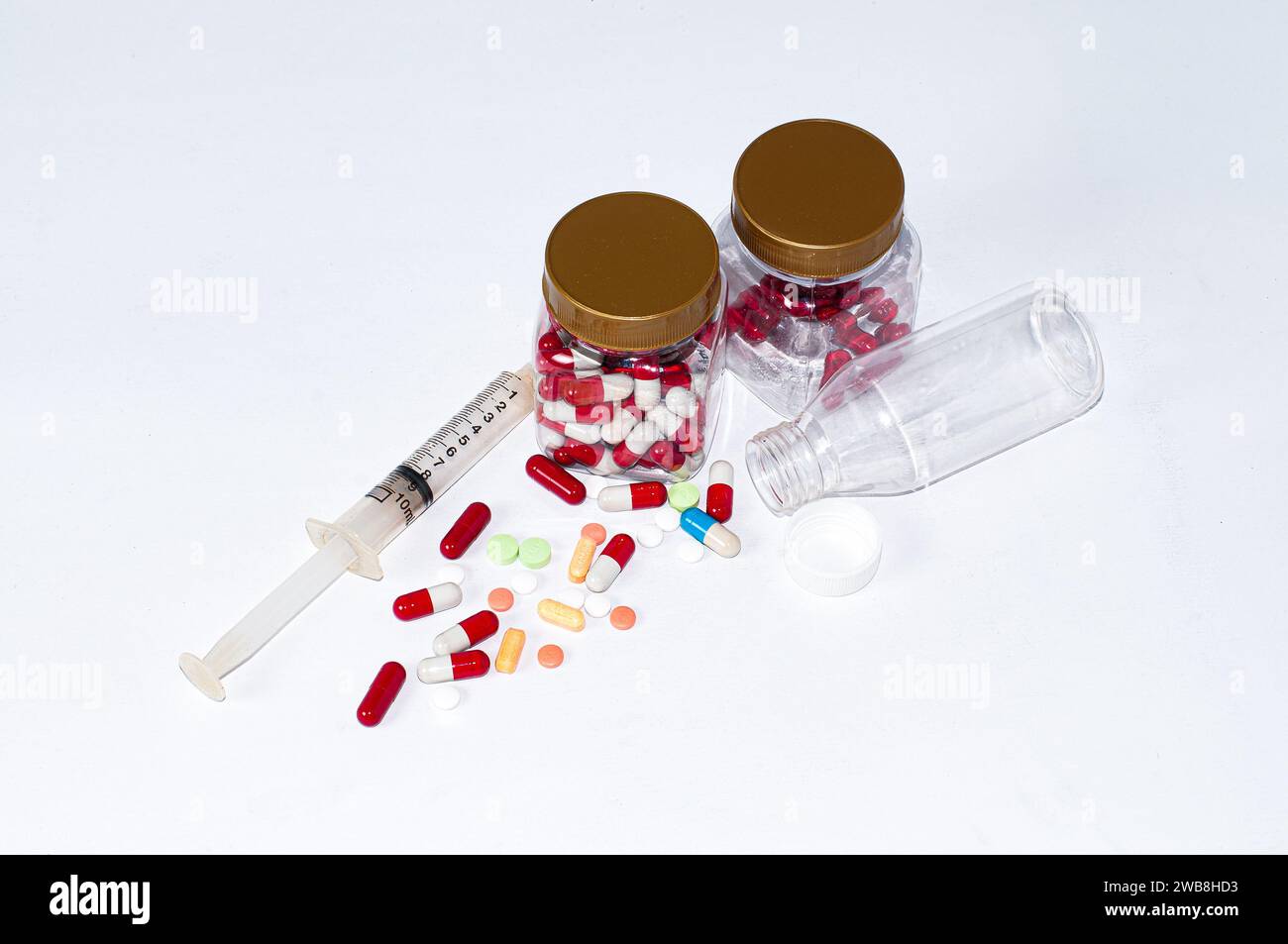 photos of medicines scattered outside their packaging in various types ...