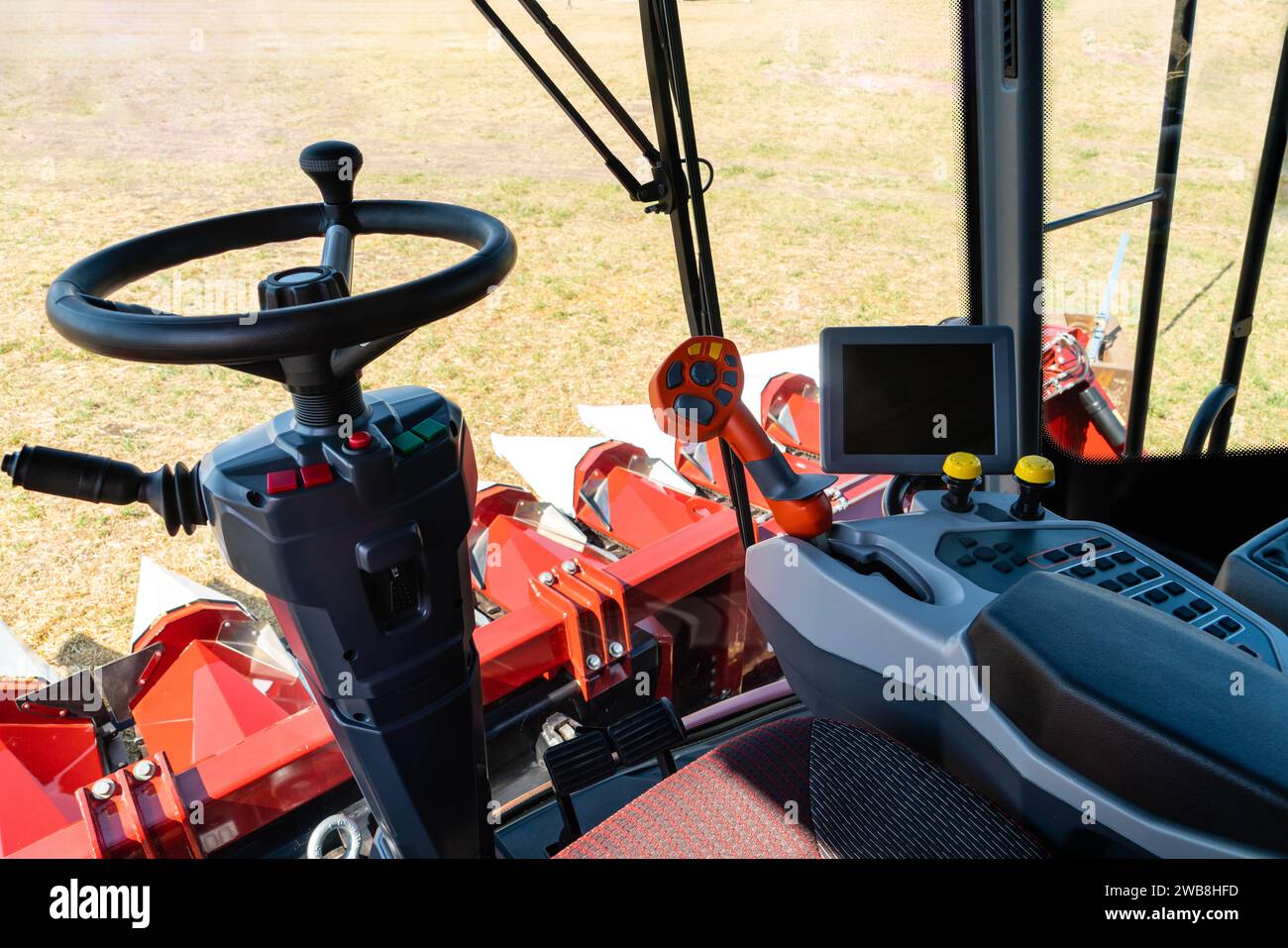 View from inside combine harvester hi-res stock photography and images ...