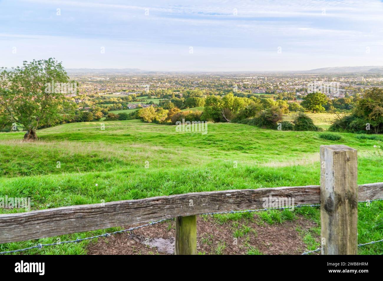 Sunrise over Cheltenham with the Malvern Hills in the background ...