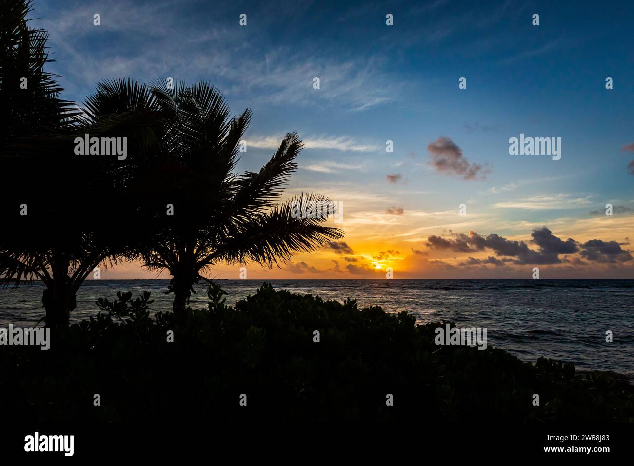 Beautiful caribbean landscape photo taken in Mahahual beach in Mexico ...