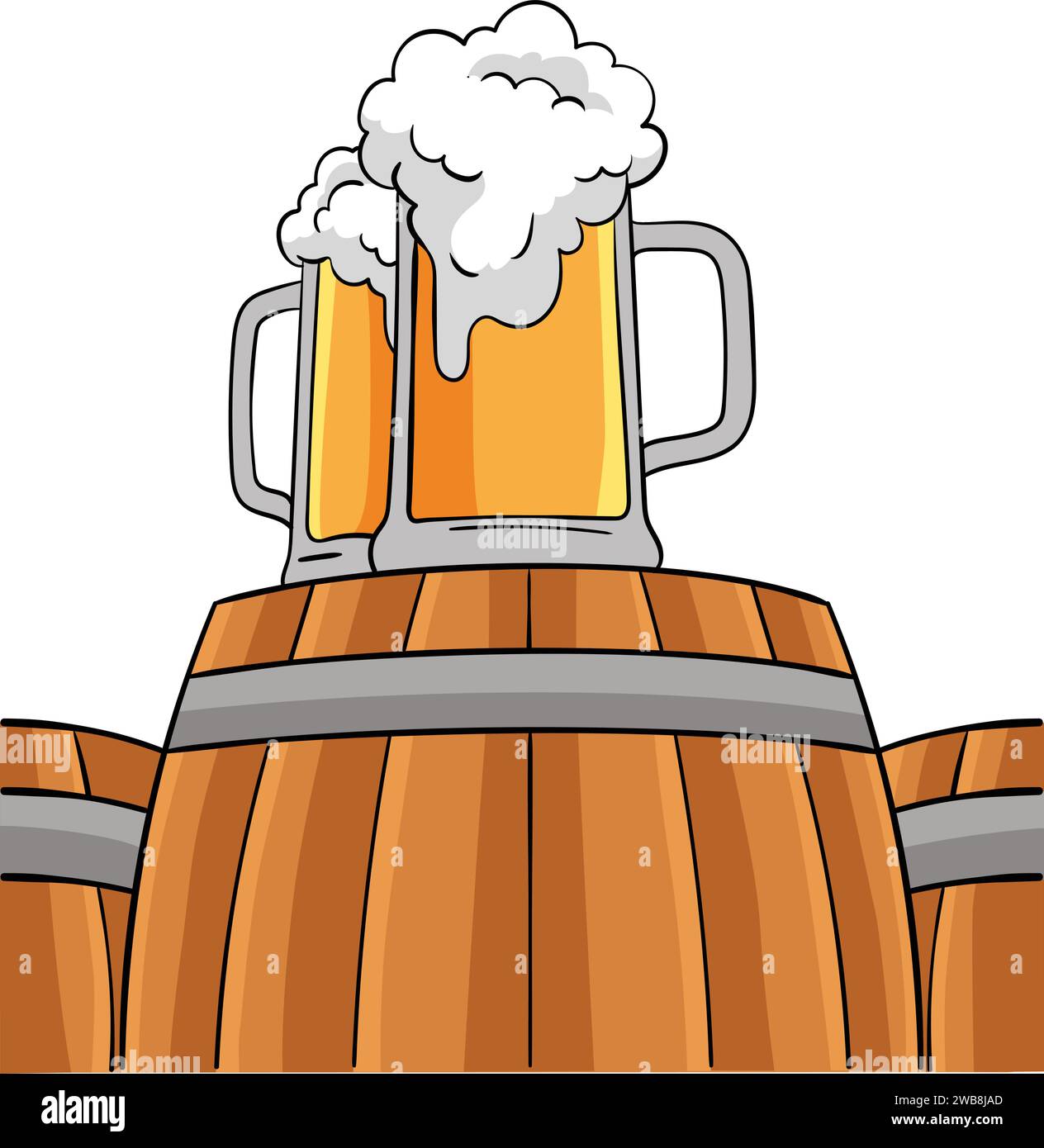 Cowboy Beer Barrel Cartoon Colored Clipart Stock Vector Image & Art - Alamy