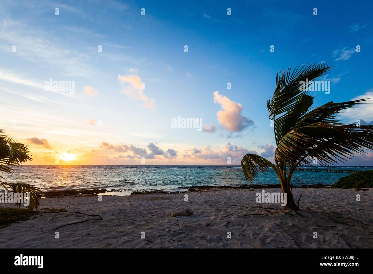 Beautiful caribbean landscape photo taken in Mahahual beach in Mexico ...