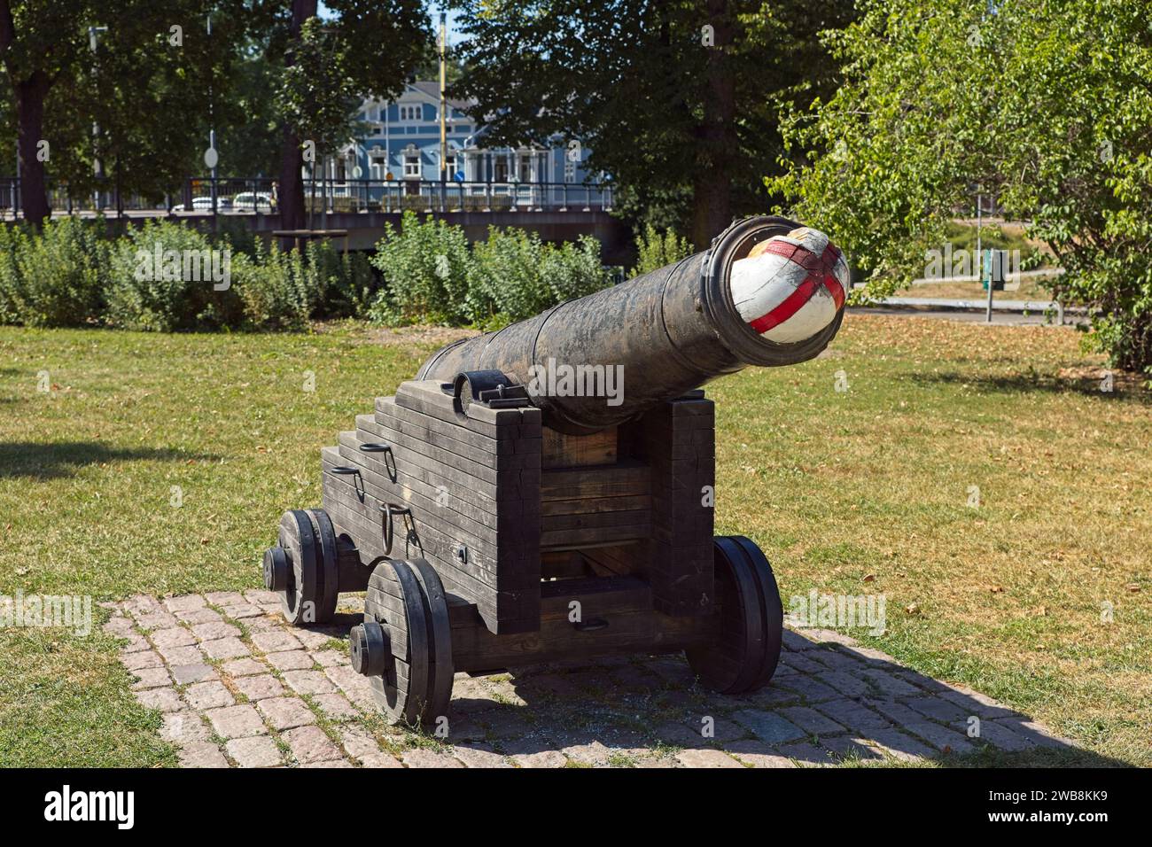 Old antique cast iron canon outdoors Stock Photo - Alamy
