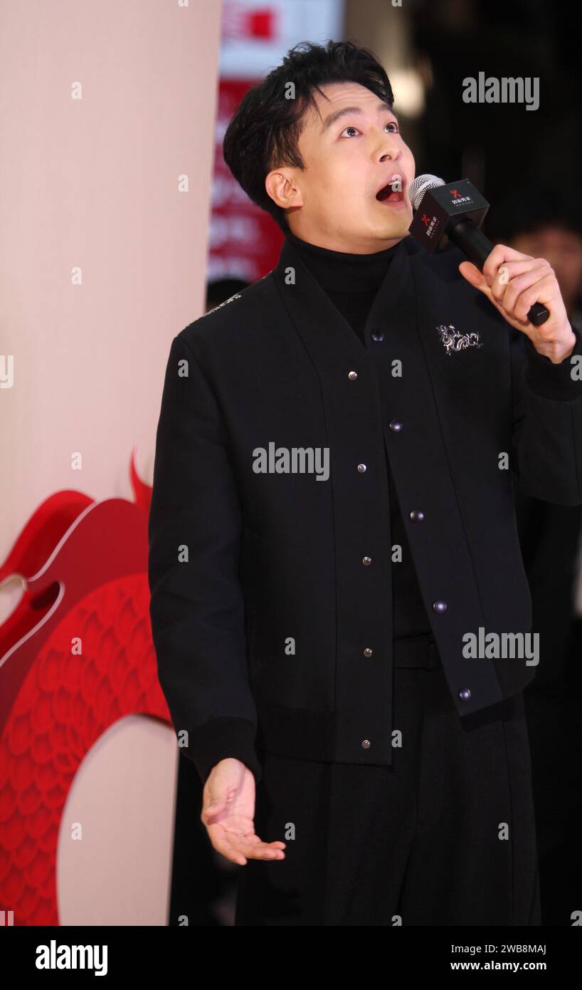 Chinese actor Sun Yizhou attends an activity in Wuhan City, central ...