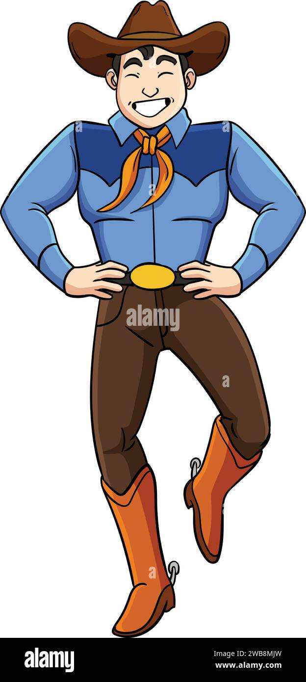 Cowboy Dance Cartoon Colored Clipart Illustration Stock Vector Image ...
