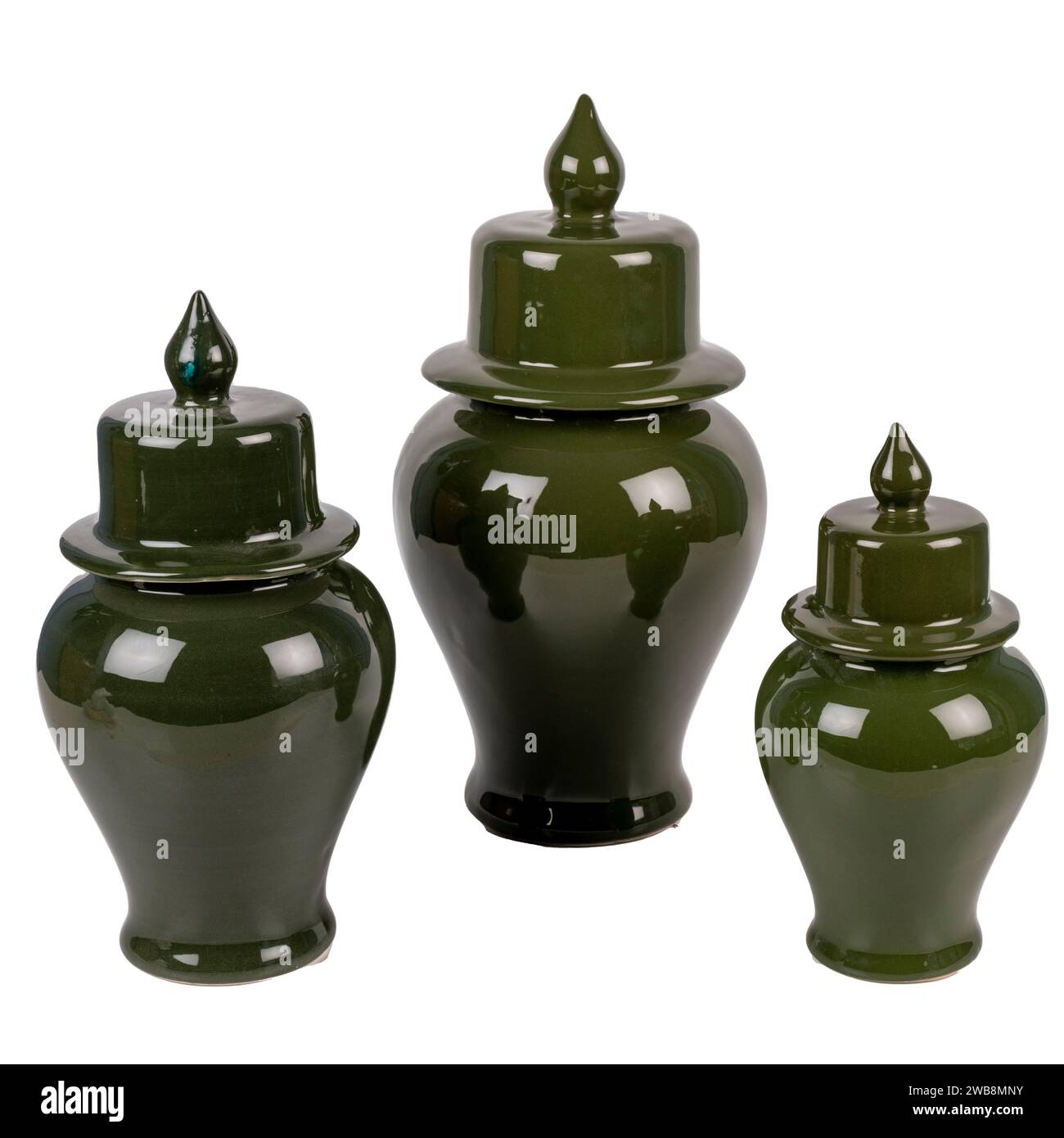 ceramic jars luxury living room decoration object isolated Stock Photo ...