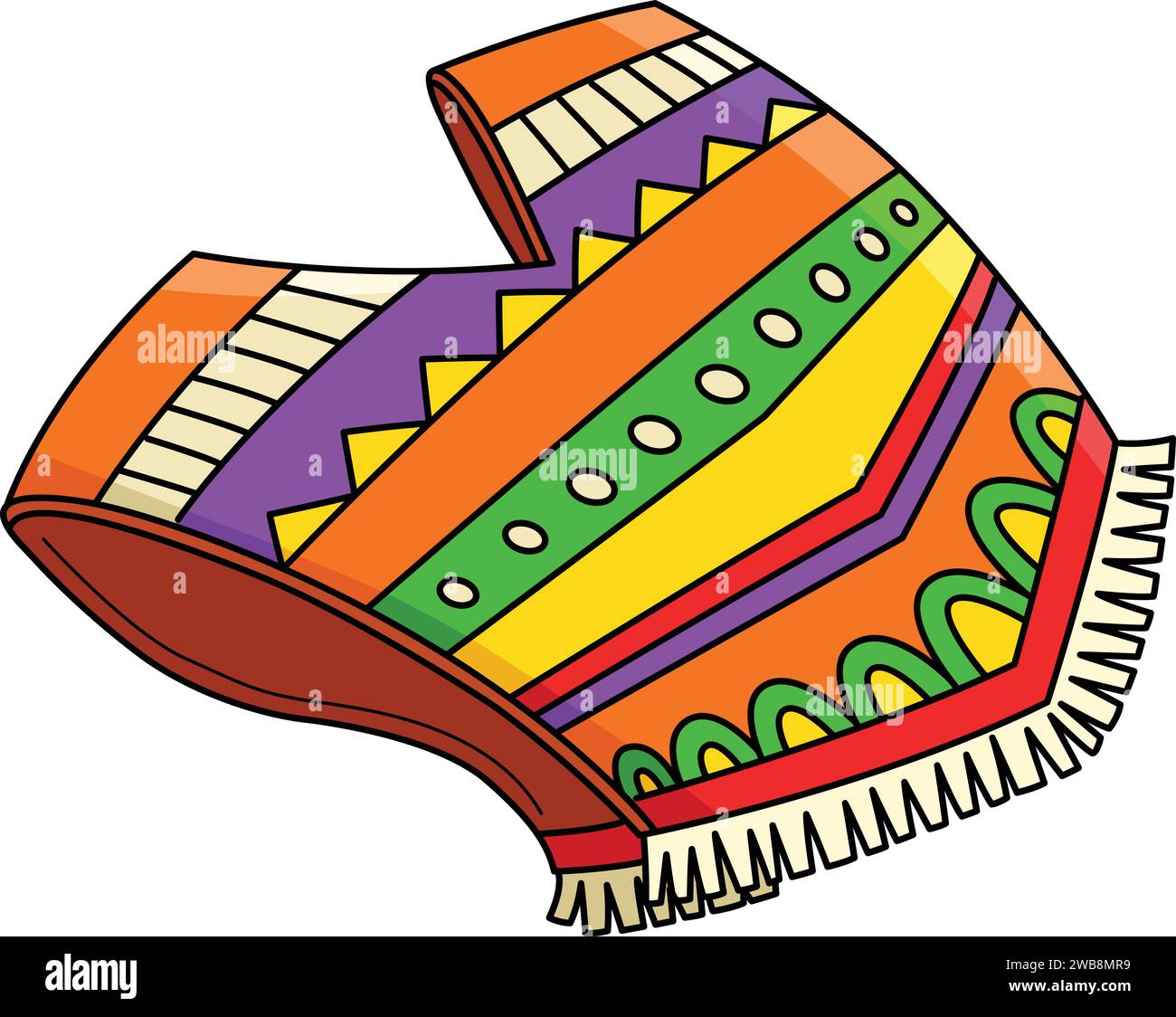 Poncho Cartoon Colored Clipart Illustration Stock Vector Image & Art ...