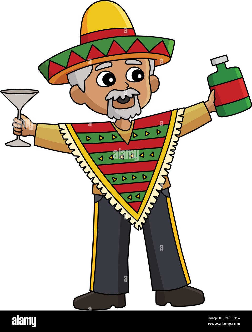 Mexican man drinking Stock Vector Images - Alamy