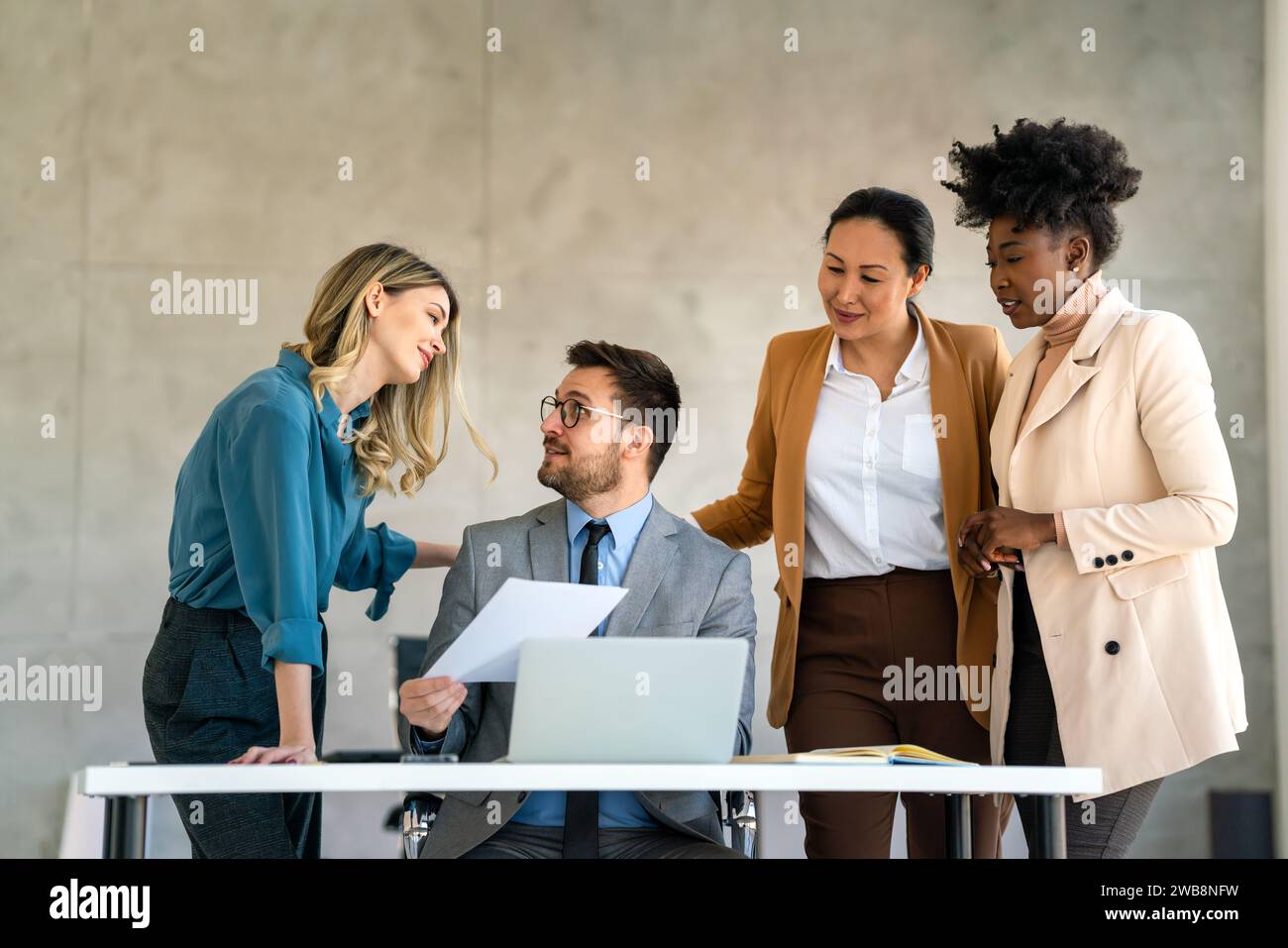 Group of diverse multiethnic business people and software developers ...