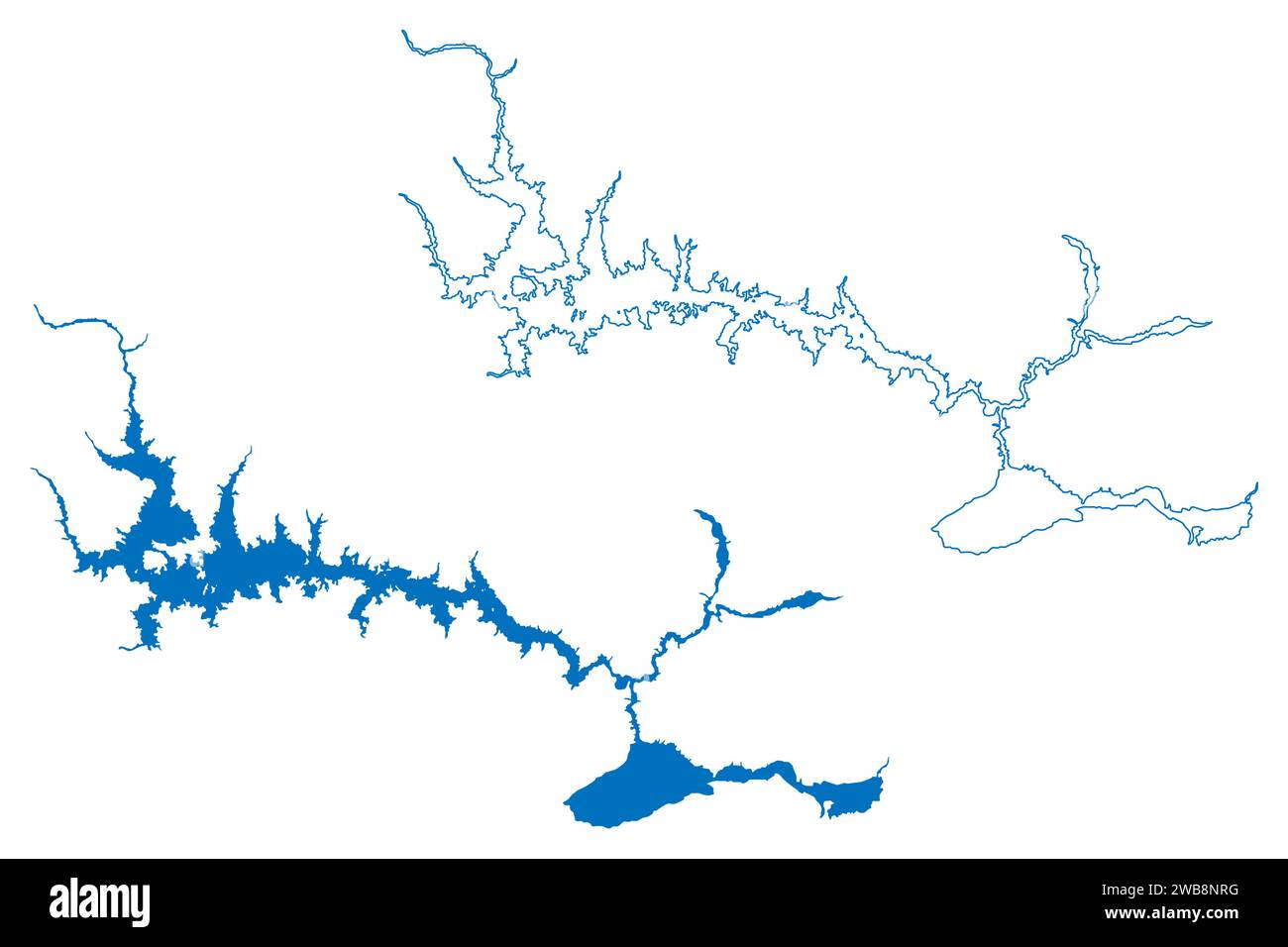 Keban Lake (Republic of Türkiye, Turkey) map vector illustration ...
