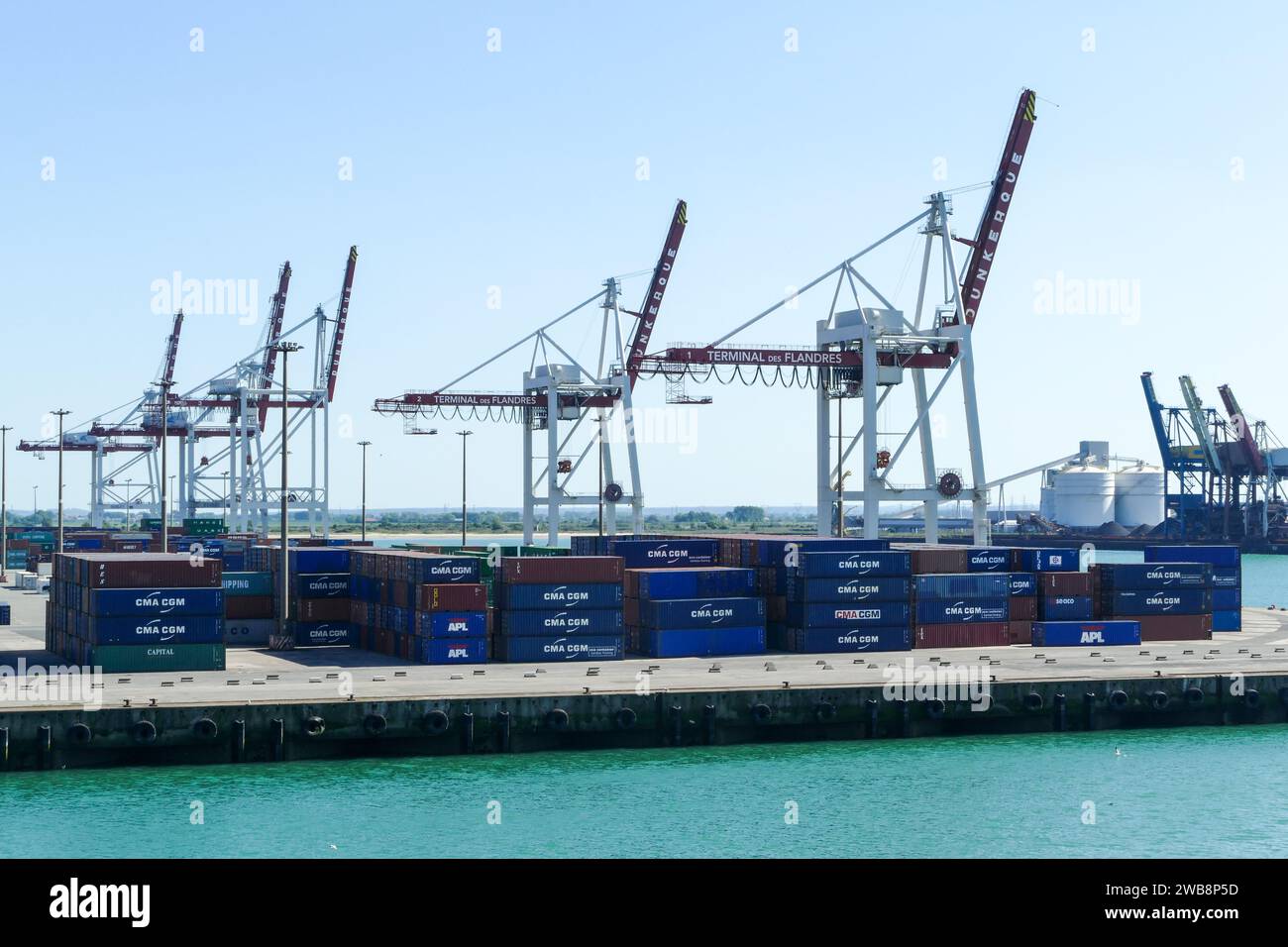 Dunkerque, France - May 26 2017: Terminal des Flandres, large container ...
