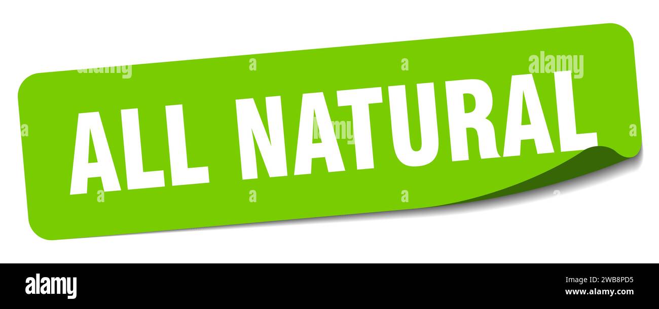 all natural sticker. all natural rectangular label isolated on white ...