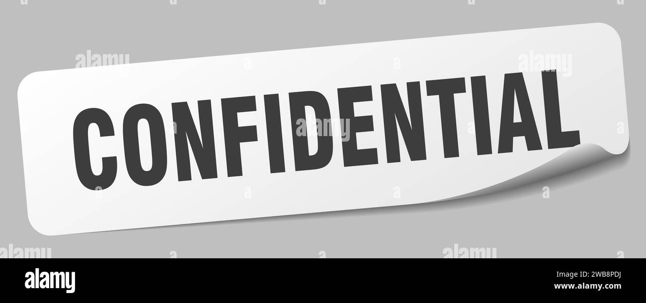 confidential sticker. confidential rectangular label isolated on white ...