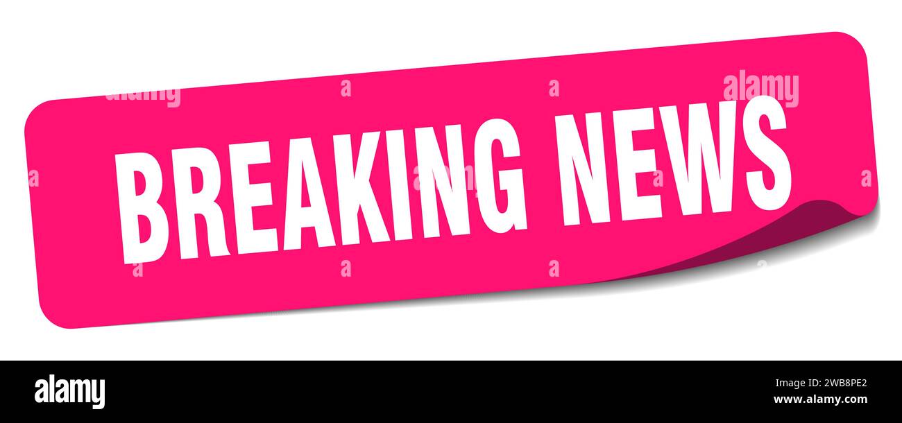 breaking news sticker. breaking news rectangular label isolated on ...