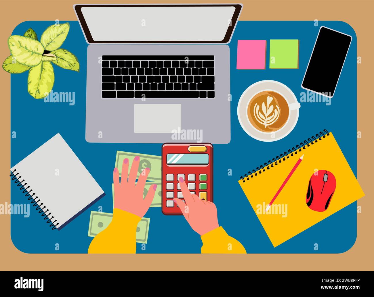 Top view on female hand Stock Vector Images - Alamy