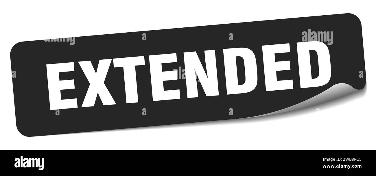 extended sticker. extended rectangular label isolated on white ...
