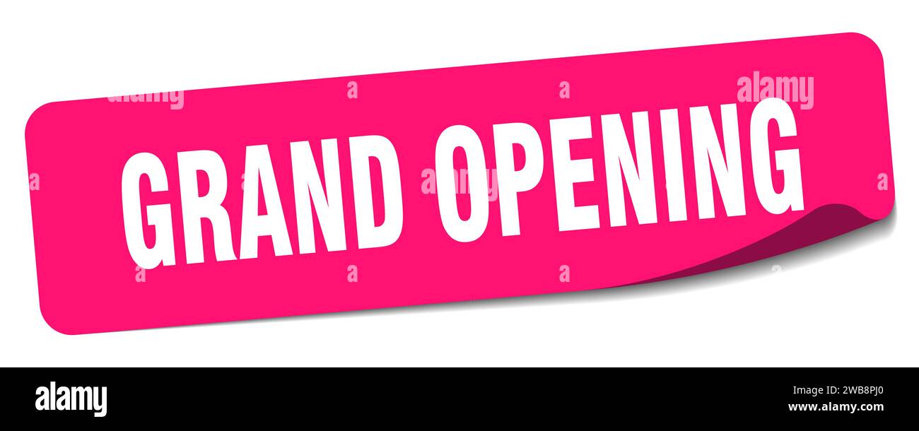 grand opening sticker. grand opening rectangular label isolated on ...