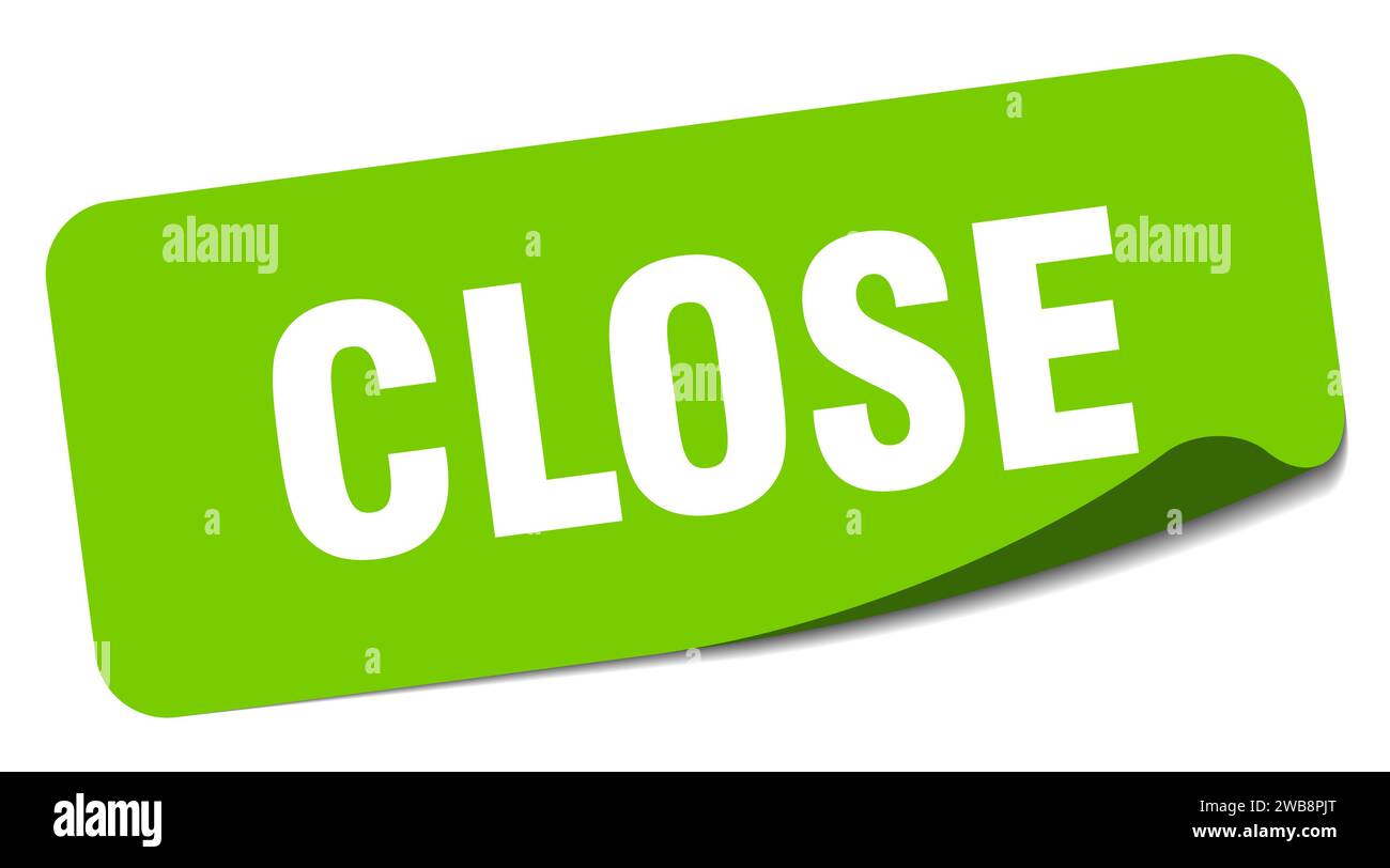 close sticker. close rectangular label isolated on white background ...