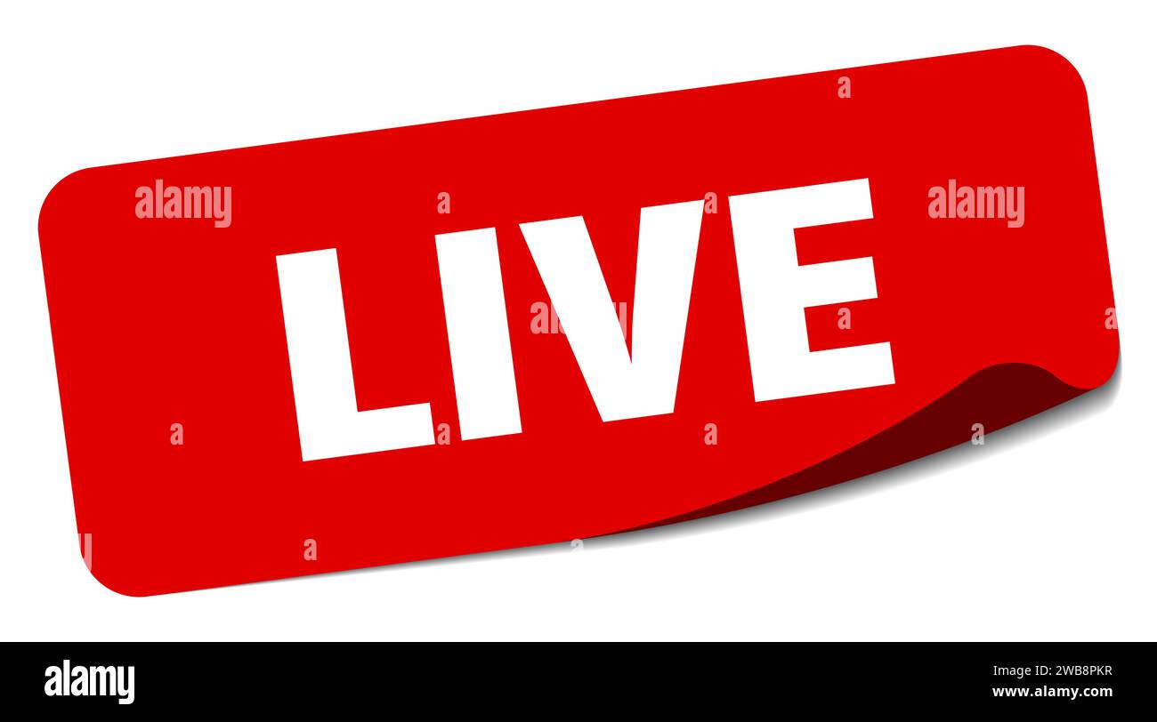 live sticker. live rectangular label isolated on white background Stock ...