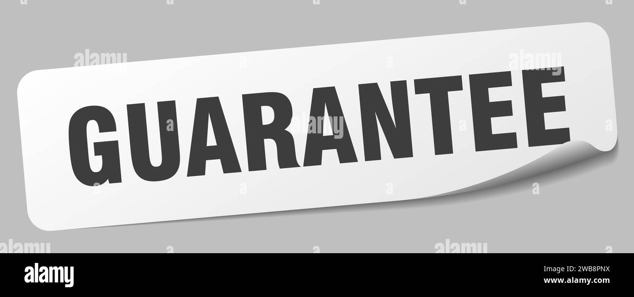 guarantee sticker. guarantee rectangular label isolated on white ...