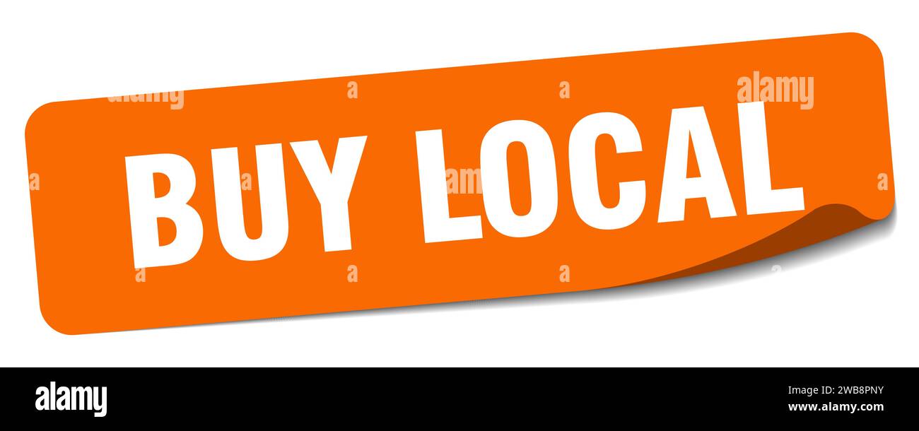 buy local sticker. buy local rectangular label isolated on white ...