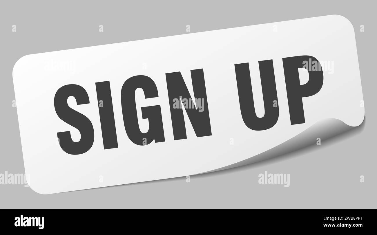 sign up sticker. sign up rectangular label isolated on white background ...