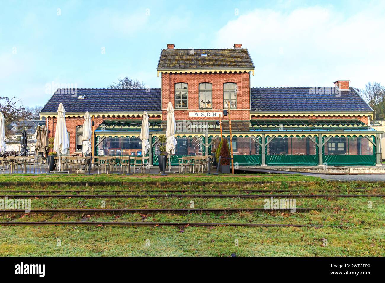 As, Limburg, Belgium. December 17, 2023. Facade of Asch restaurant in ...
