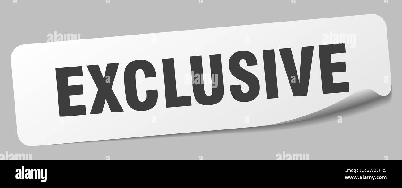 exclusive sticker. exclusive rectangular label isolated on white ...