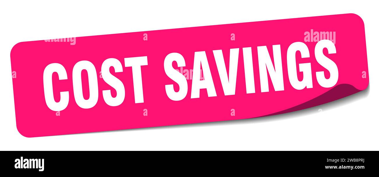cost savings sticker. cost savings rectangular label isolated on white ...
