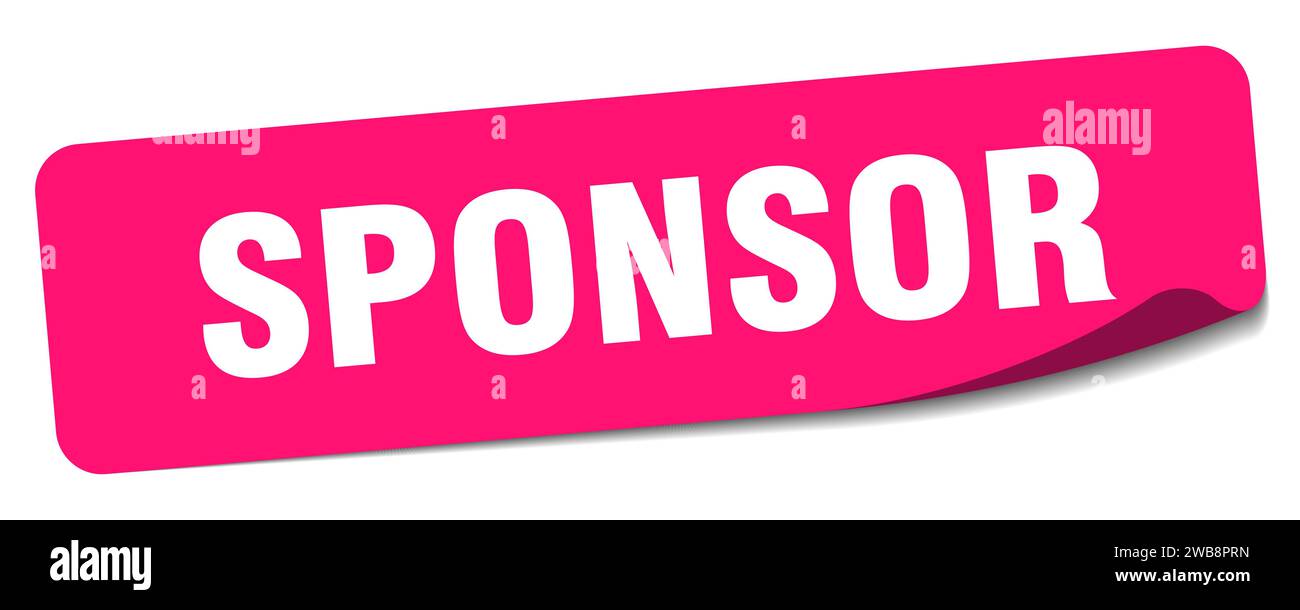 sponsor sticker. sponsor rectangular label isolated on white background ...