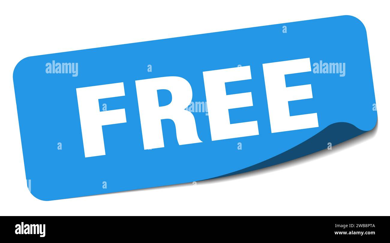 free sticker. free rectangular label isolated on white background Stock ...