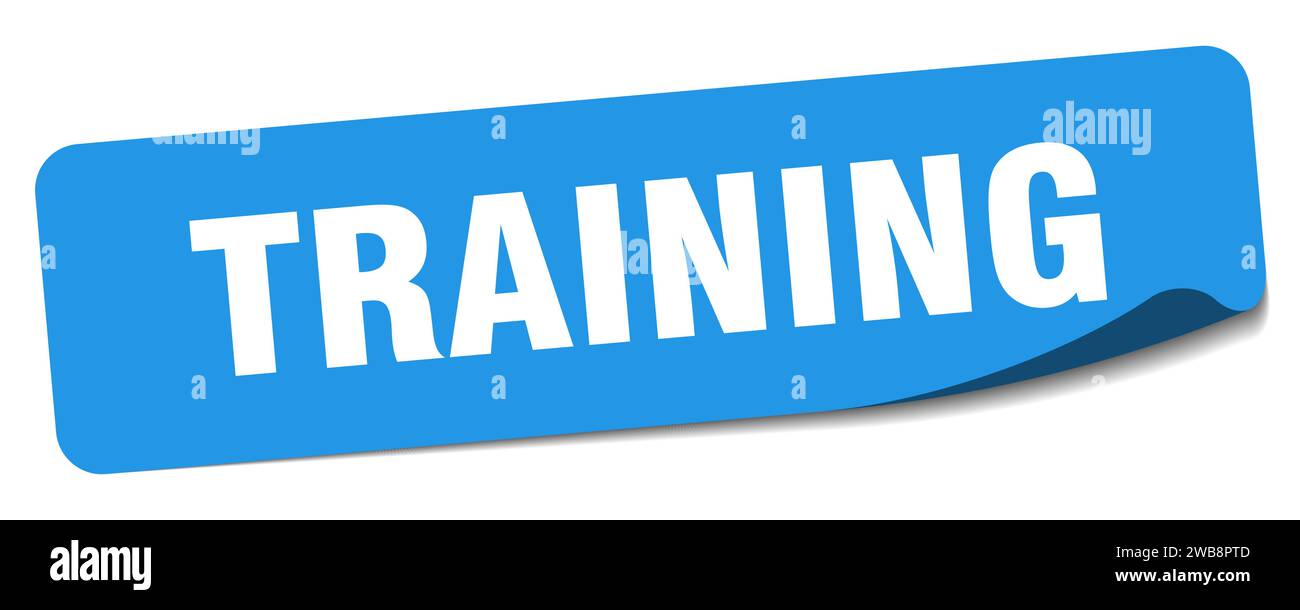 training sticker. training rectangular label isolated on white ...