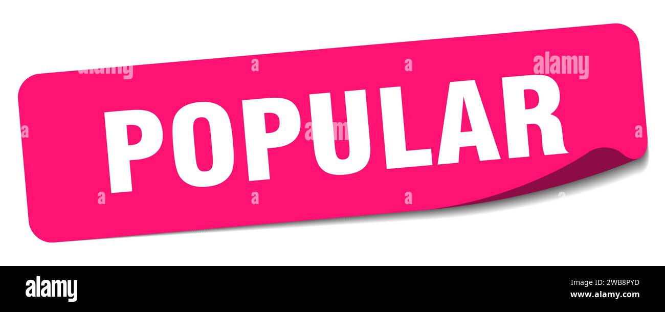 popular sticker. popular rectangular label isolated on white background ...