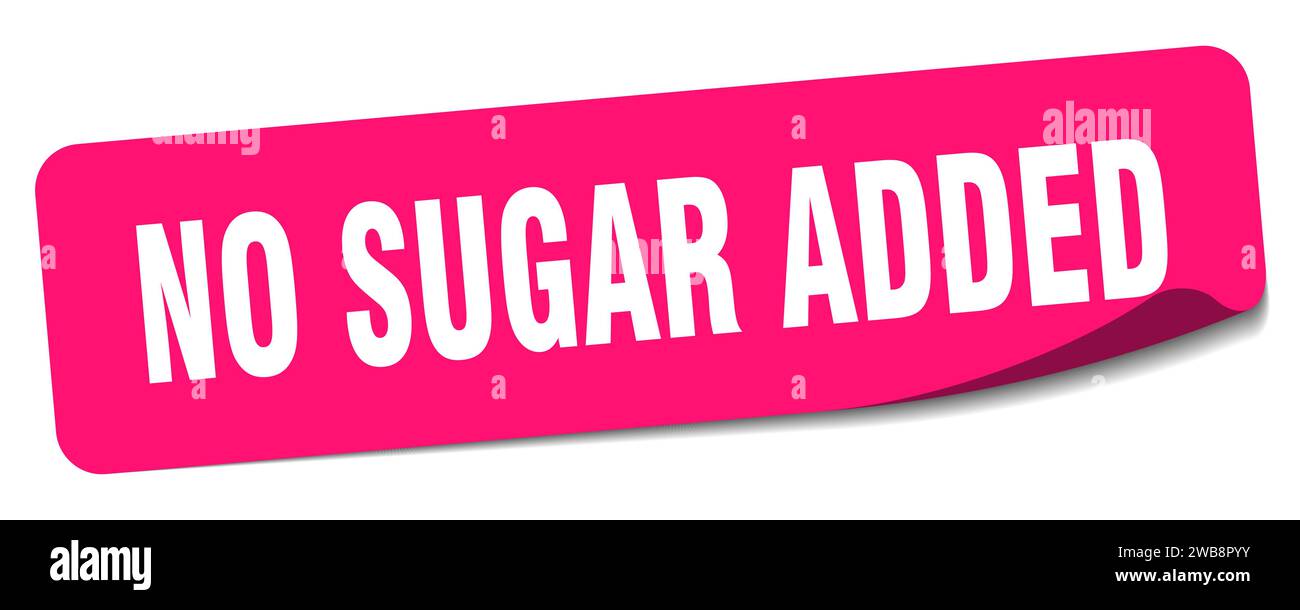 no sugar added sticker. no sugar added rectangular label isolated on ...