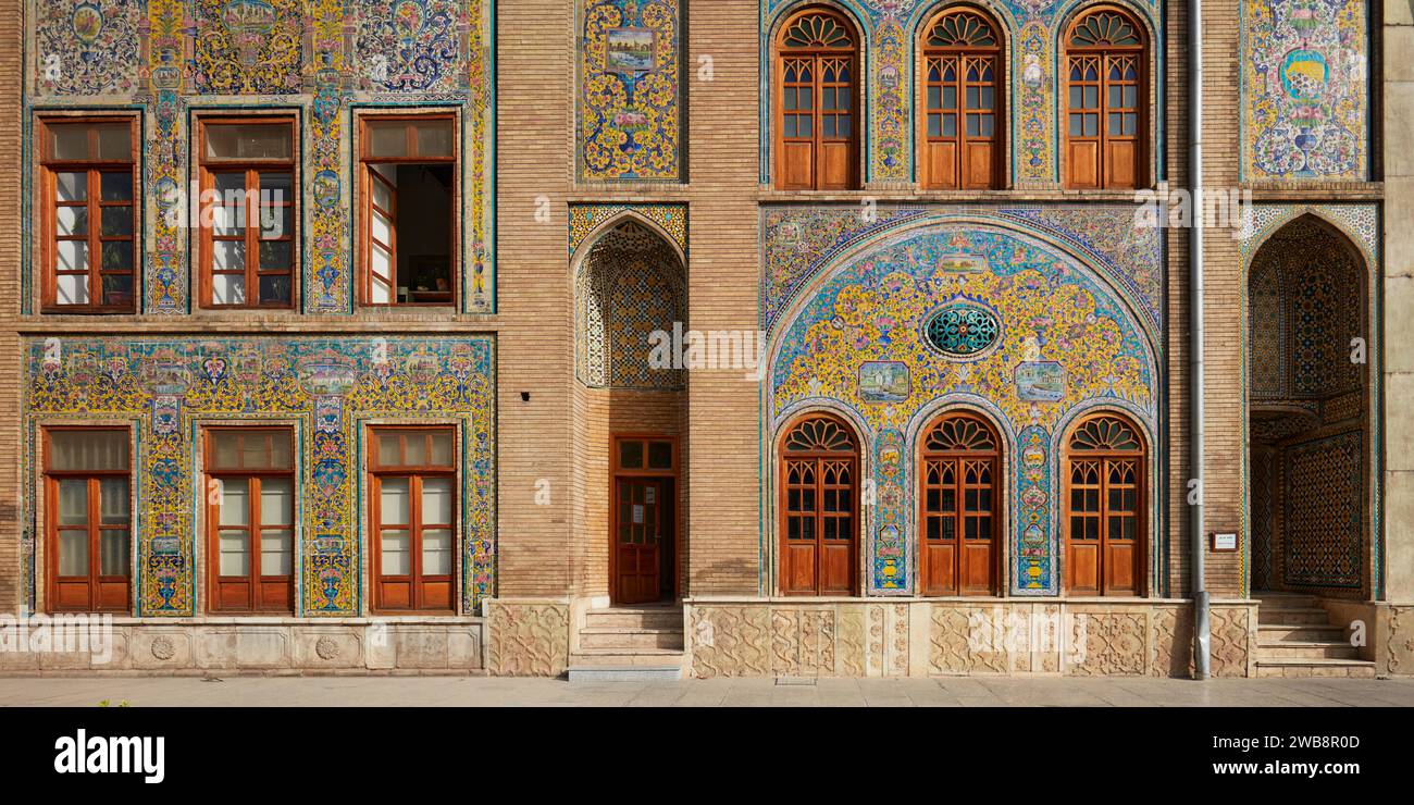 Elaborate tilework on facade of the Marble Throne building in the ...
