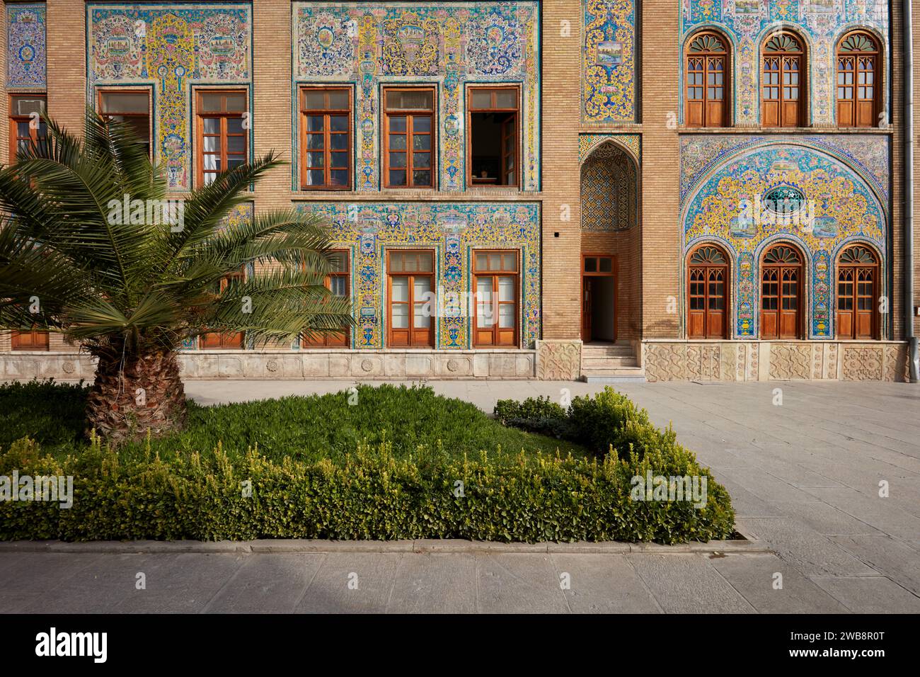 Elaborate tilework on facade of the Marble Throne building in the ...