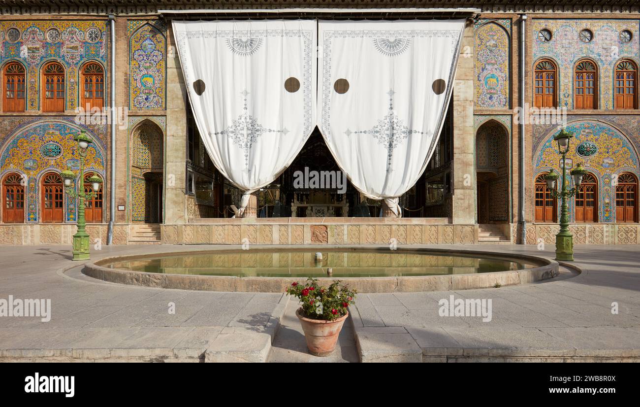 Exterior view of the Marble Throne building in the Golestan Palace ...