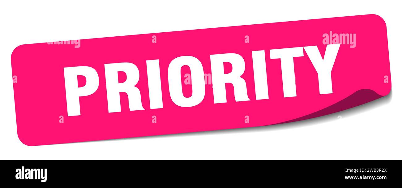 priority sticker. priority rectangular label isolated on white ...