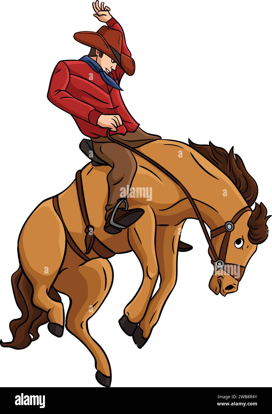 Cowboy Horse Rodeo Cartoon Colored Clipart Stock Vector Image & Art - Alamy
