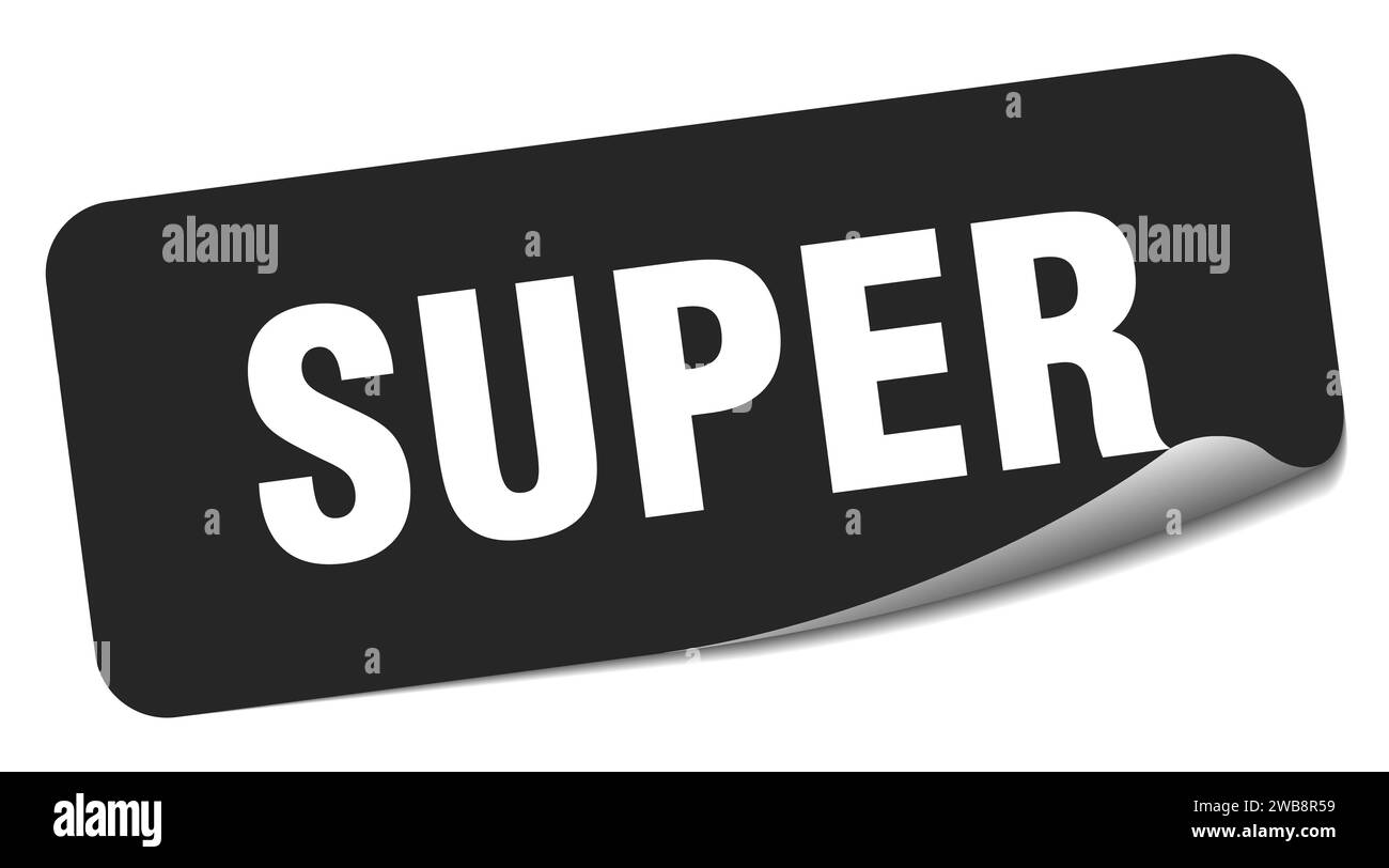 super sticker. super rectangular label isolated on white background ...