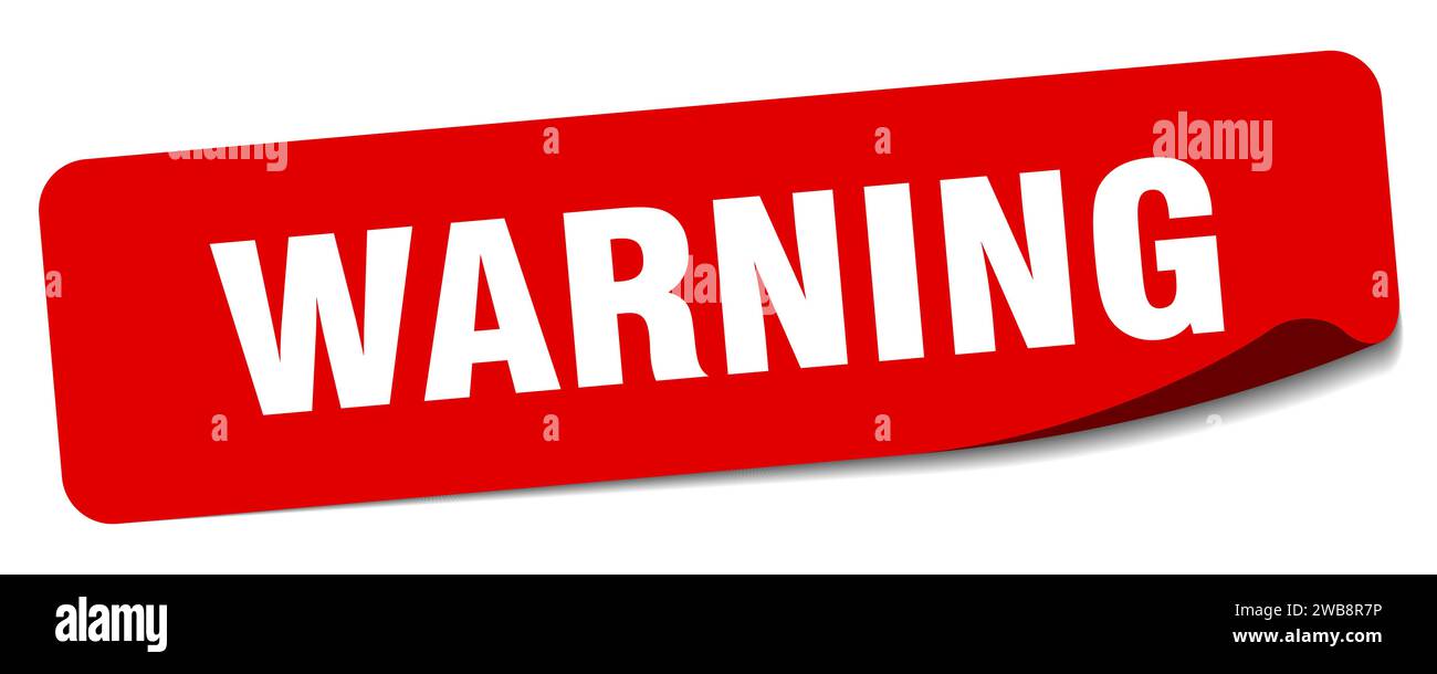 warning sticker. warning rectangular label isolated on white background ...