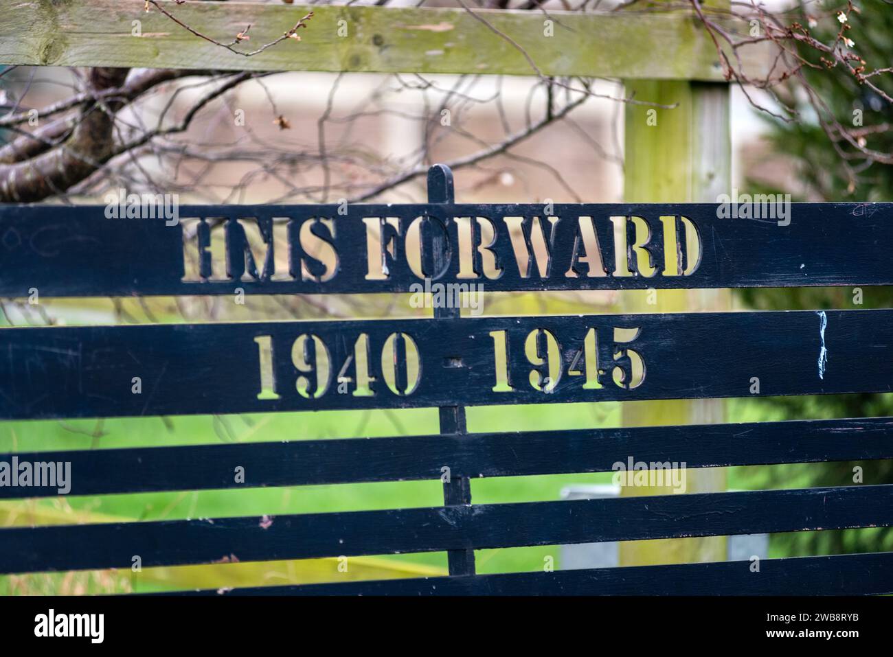 Newhaven, January 6th 2024: Memorial bench for HMS Forward in South ...