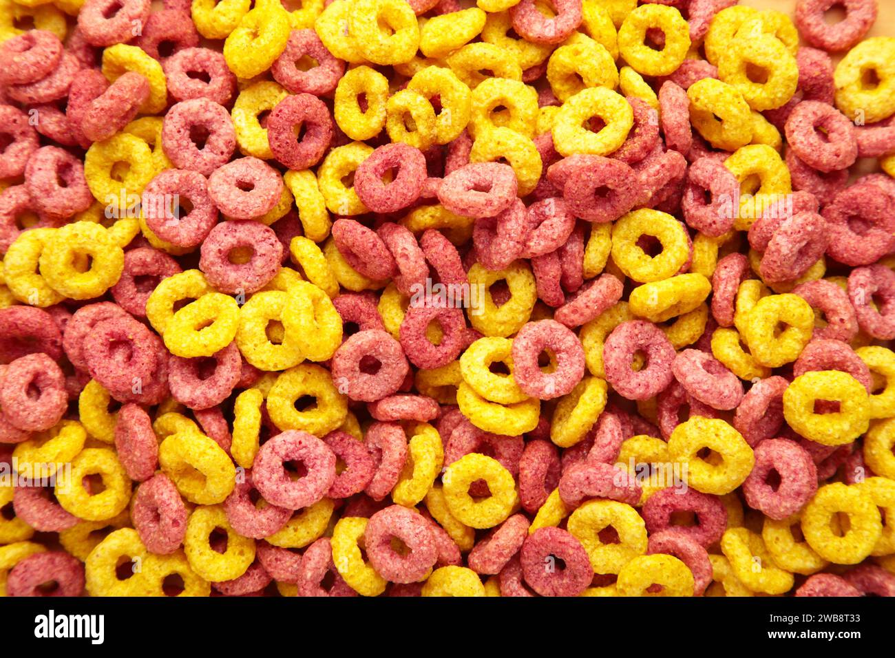 Colorful cereal loop rings, breakfast food background Stock Photo - Alamy