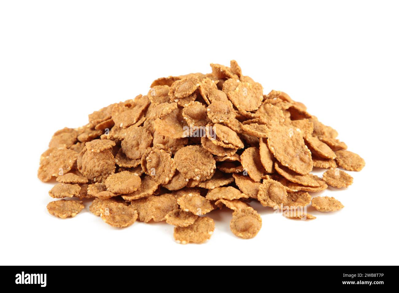 Crispy corn flakes isolated on white background. Top view Stock Photo ...