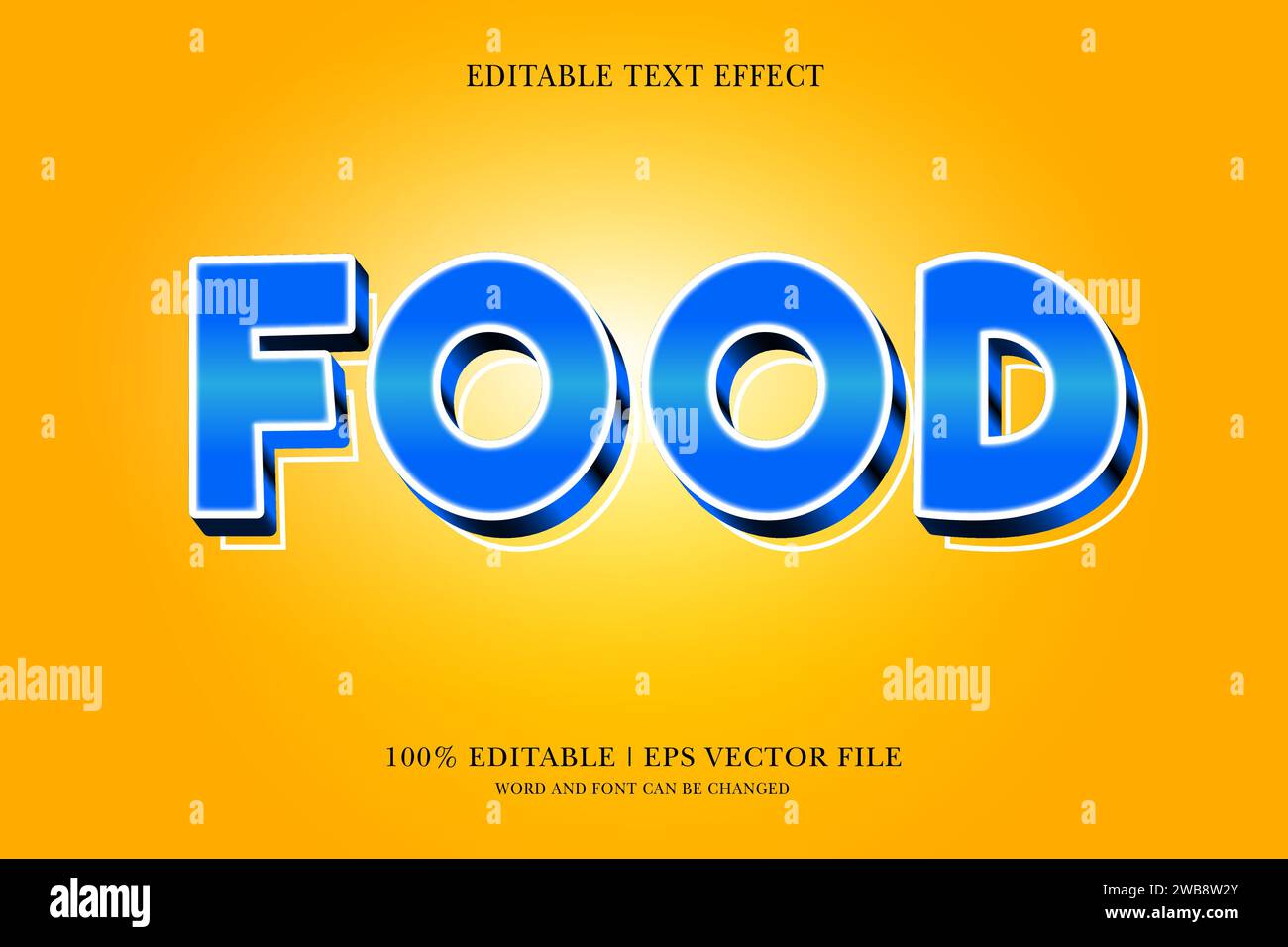 Food editable 3d text effect for vector illustration Stock Vector Image ...