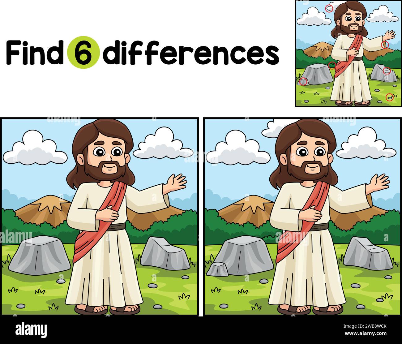 Christian Jesus Preaching Find The Differences Stock Vector Image & Art ...
