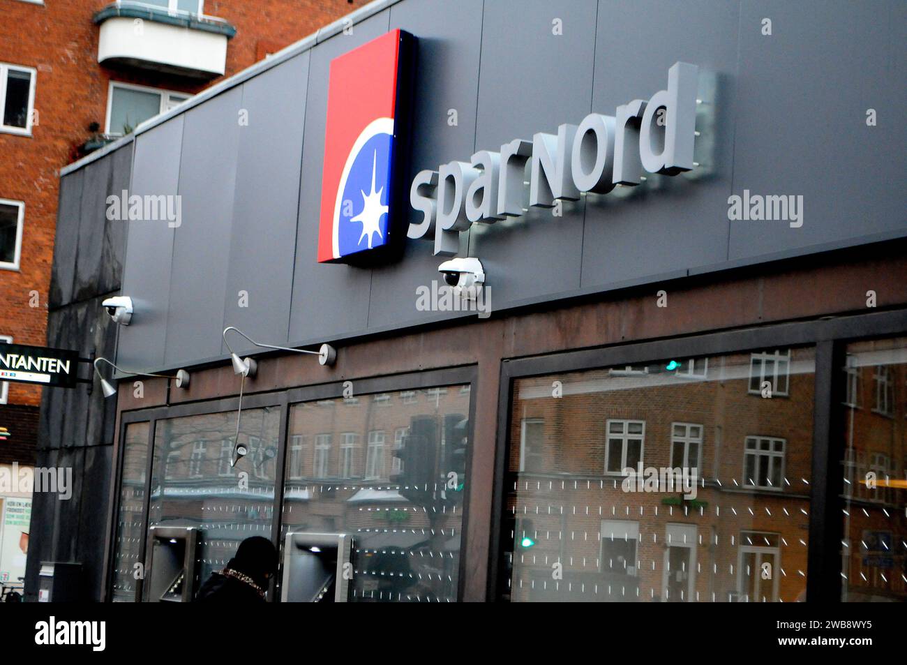 Copenhagen, Denmark /09 January 2024/. Spar nord bank branch building ...