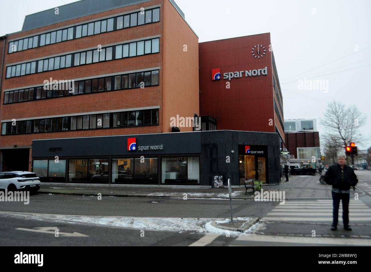 Copenhagen, Denmark /09 January 2024/. Spar nord bank branch building ...