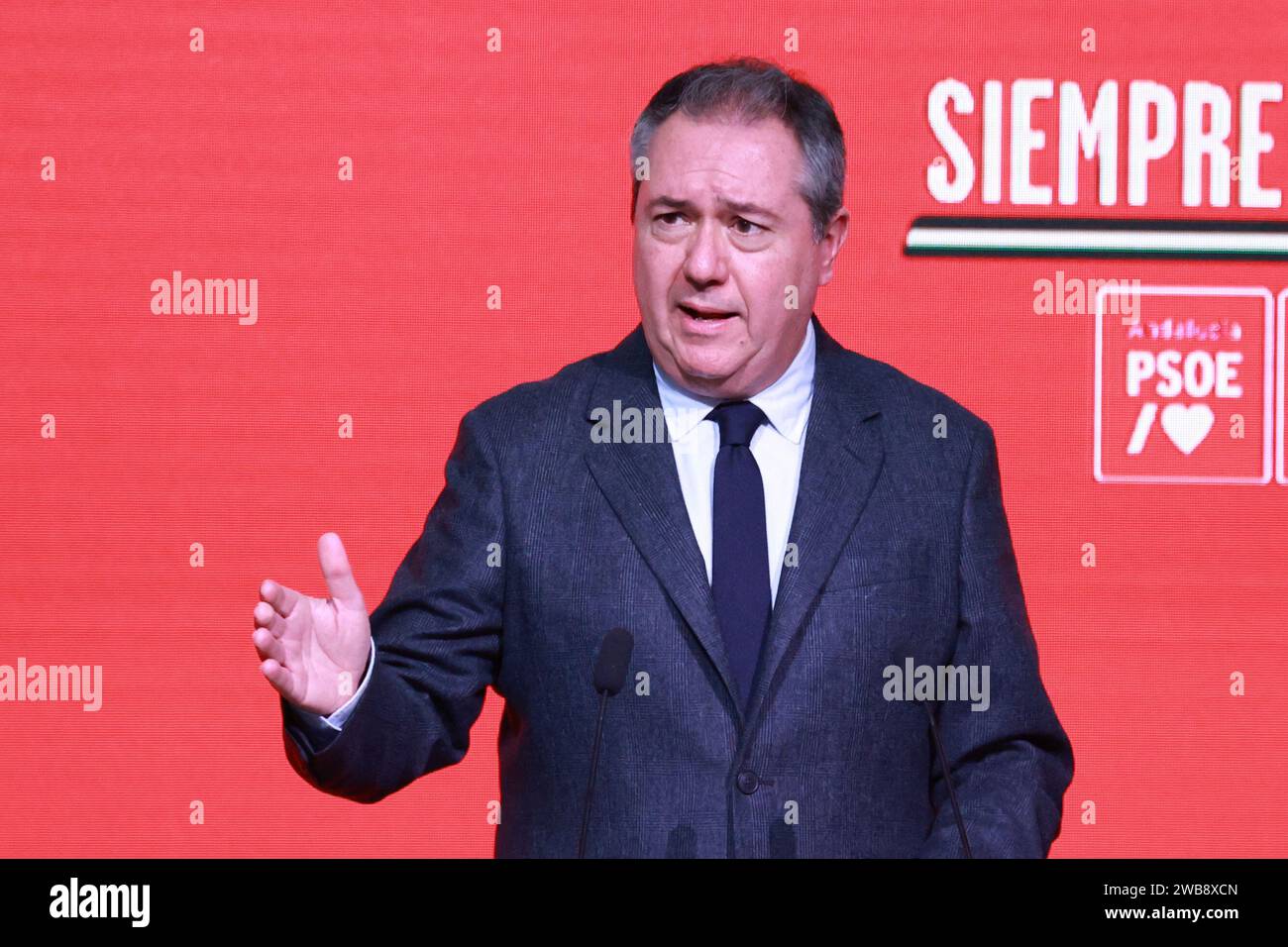 The Secretary General of the PSOE in Andalusia, Juan Espadas, attends ...