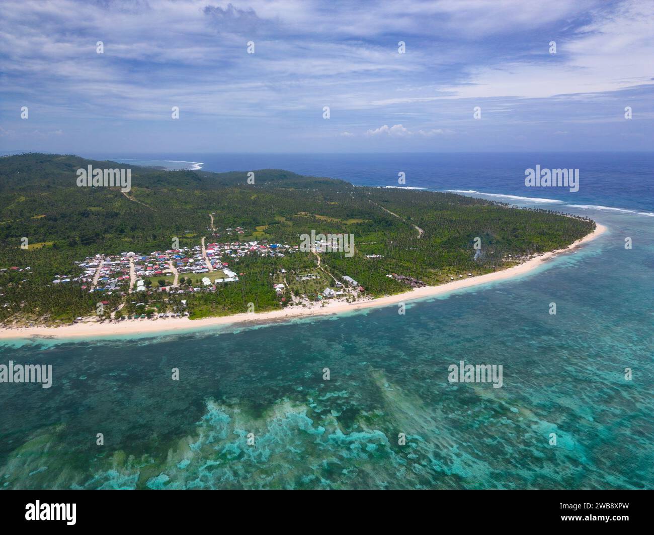 An aerial view of Alegria Beach, Siargao Island, Philippines Stock ...